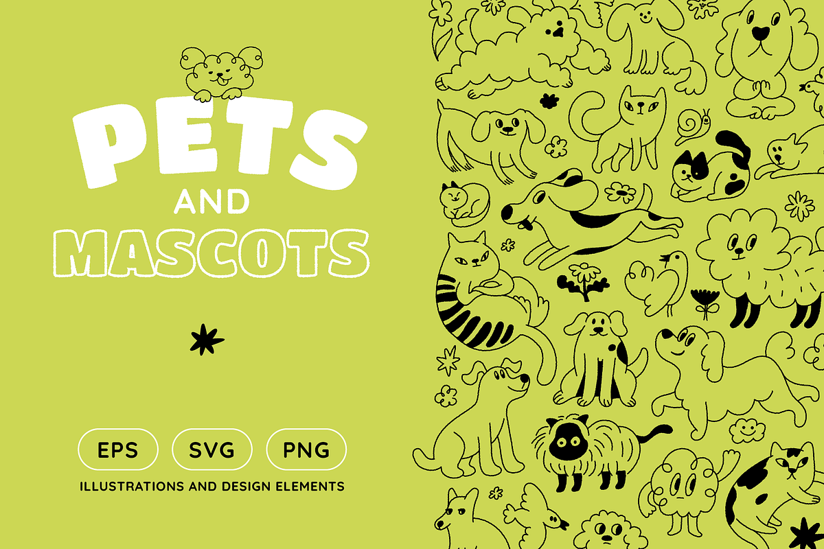 Pets and mascots, vector elements, a Graphic by venimo