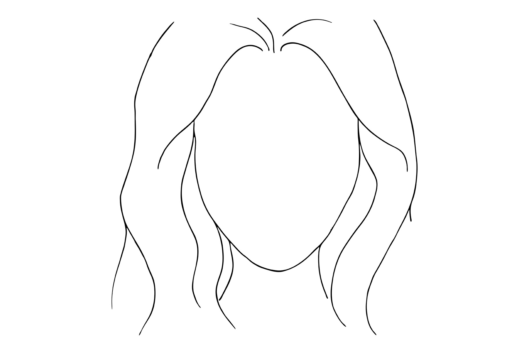 Woman girl empty face ink art vector | Illustrations ~ Creative Market