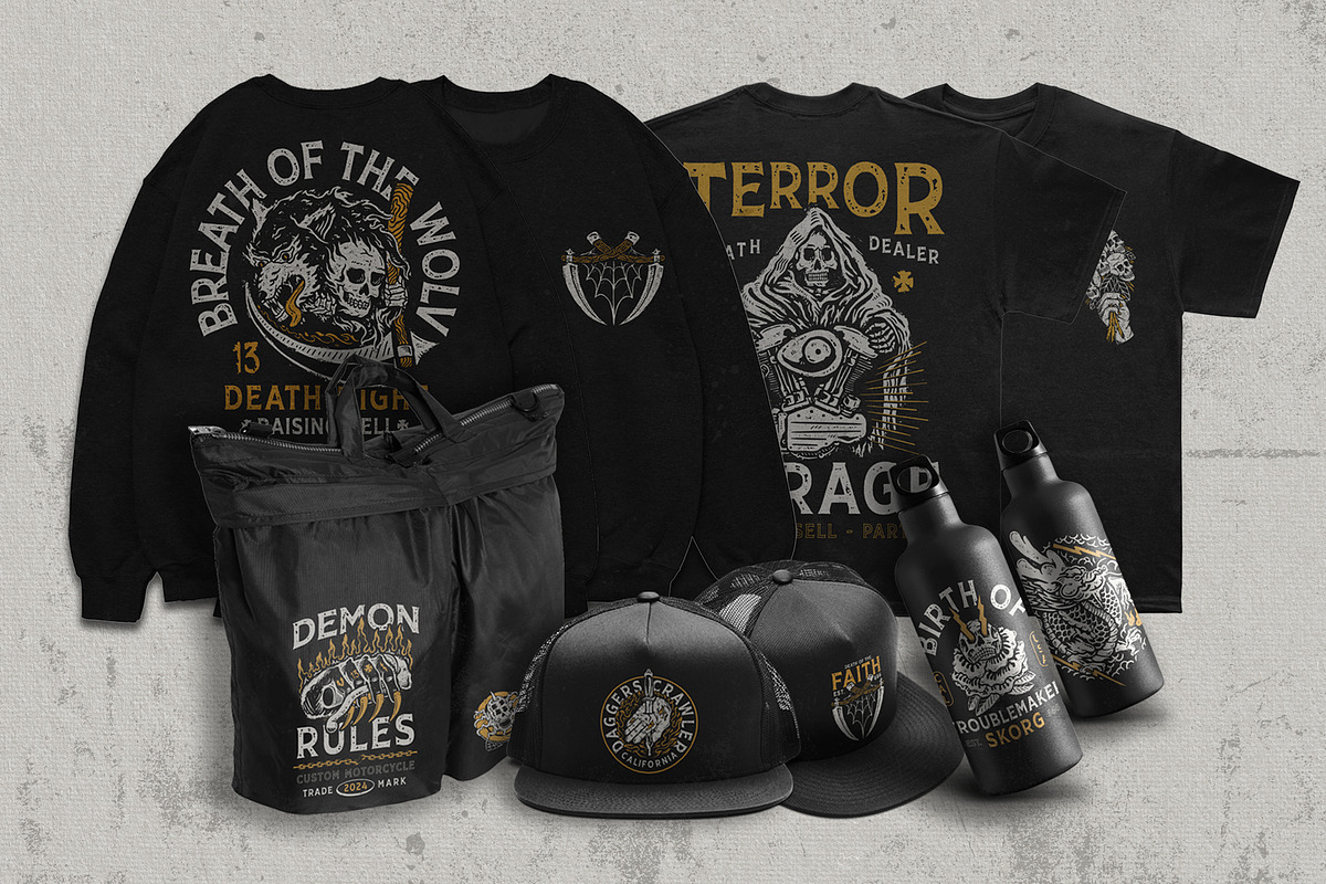 Deadly Route Motorcycle Illustration, an Illustration by goodsbyfloyd