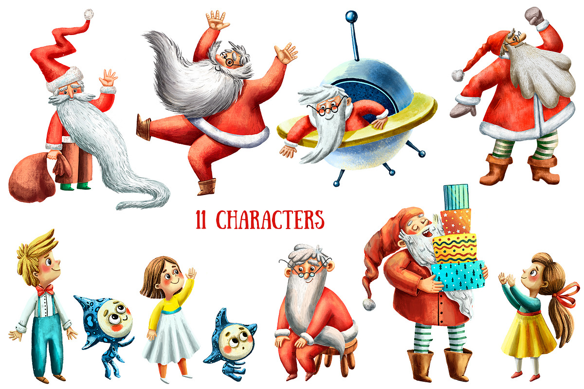 Santa's Adventure - Clip Art Set, a Texture Illustration by Mashamashastu