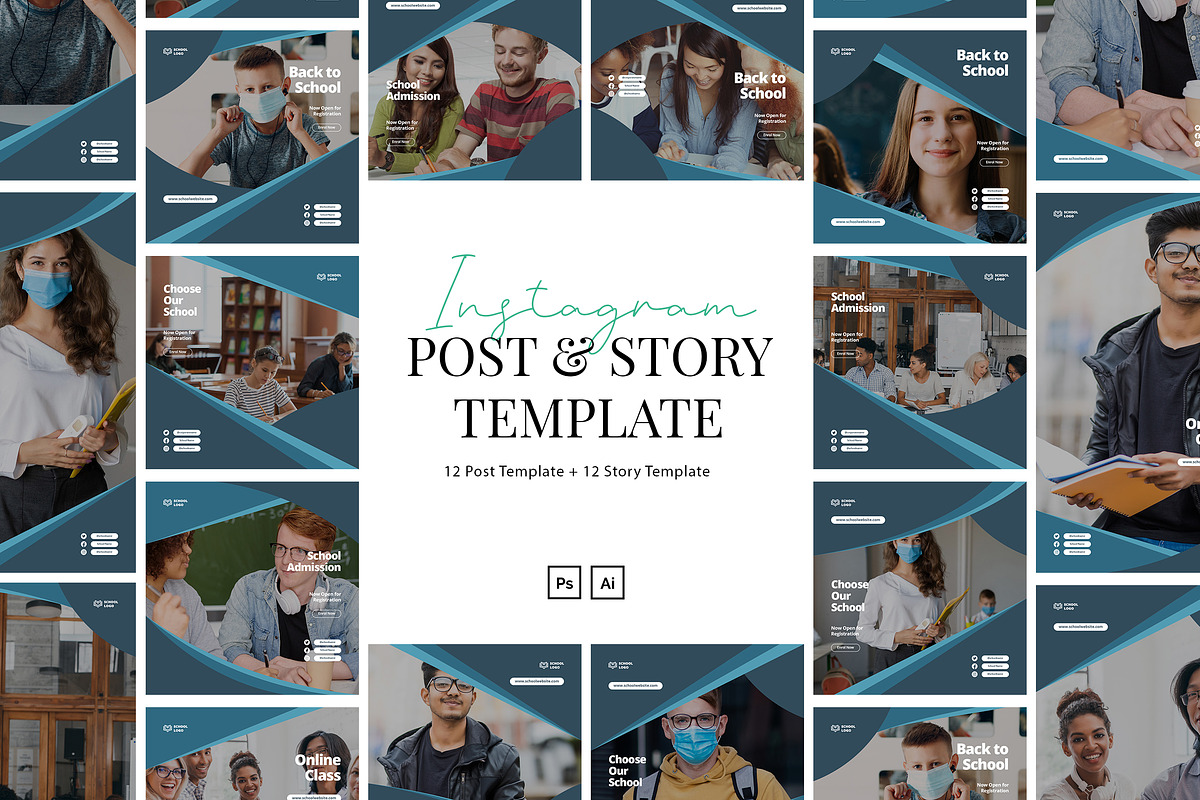 Bundle Education School Instagram, a Social Media Template by peterdraw