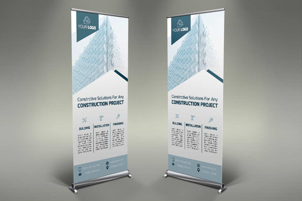 Construction Roll Up Banner, a Flyer Template by UNIK Agency