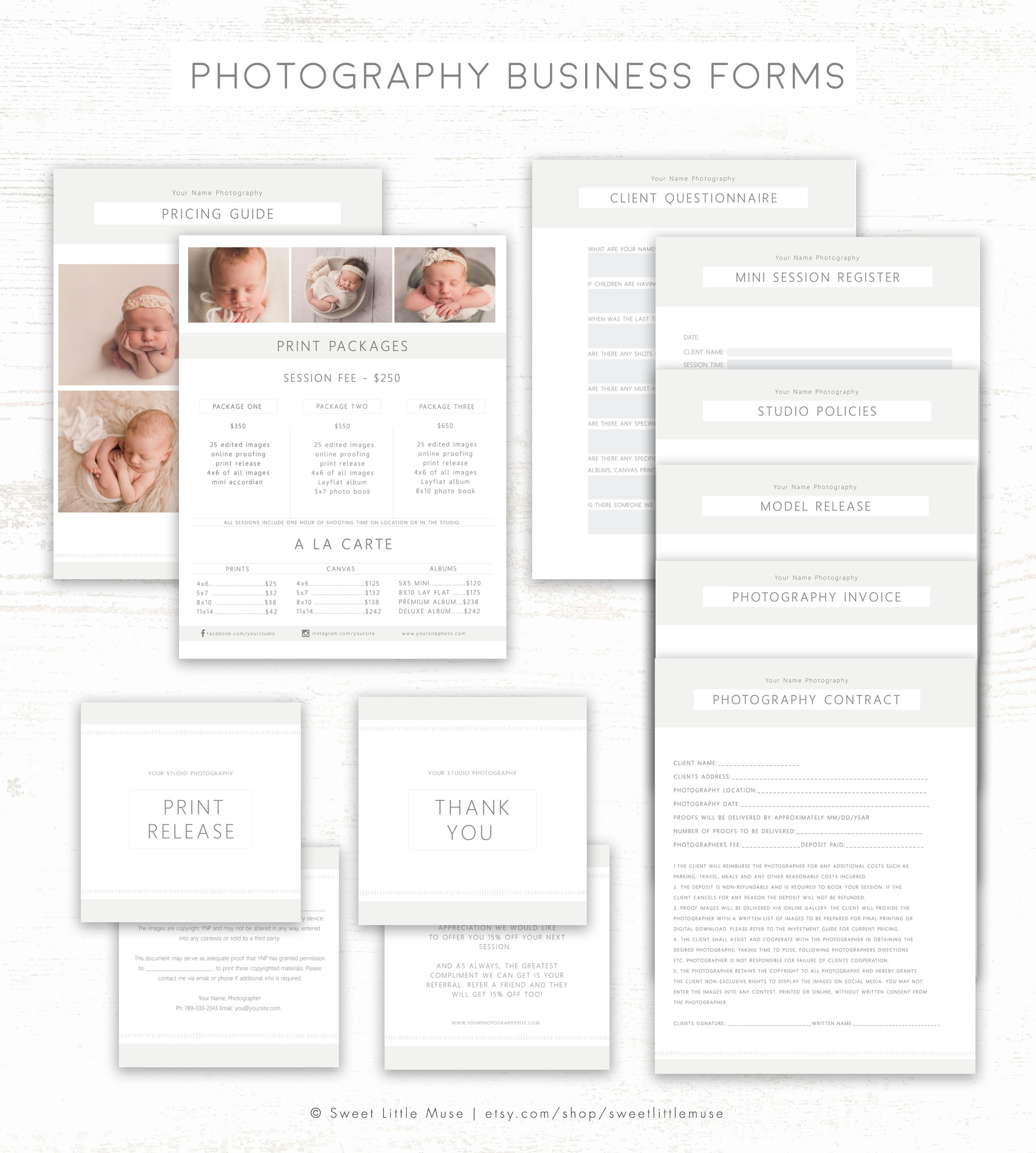Photography Business Form Templates, a Marketing Template by Sweet ...