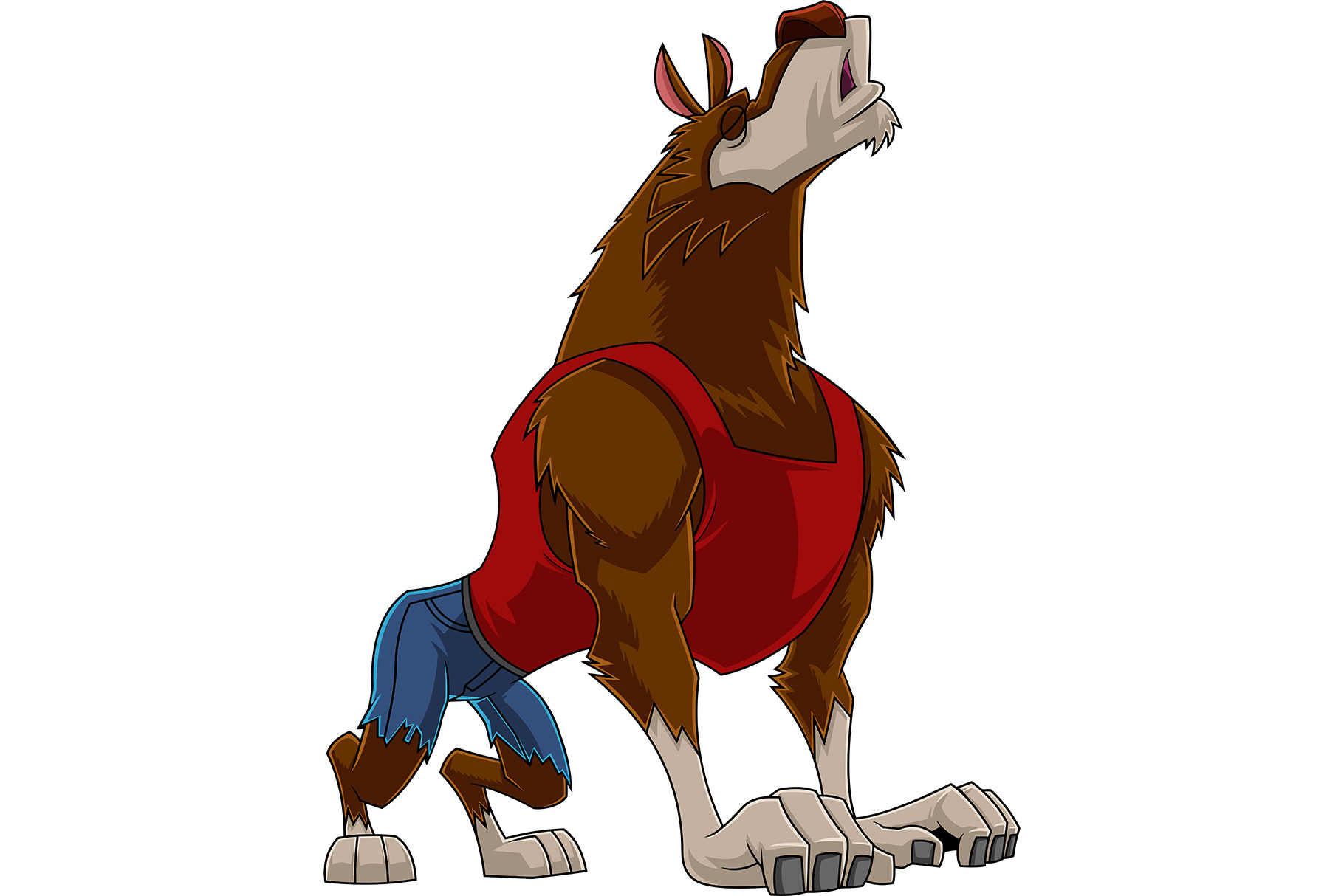 Werewolf Cartoon Character, an Animal Illustration by HitToon ...