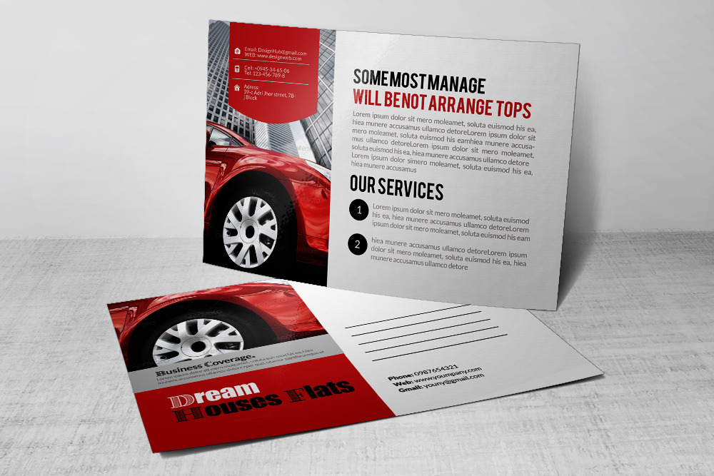 Car Repair Postcard Template, a Card Template by Psd Templates