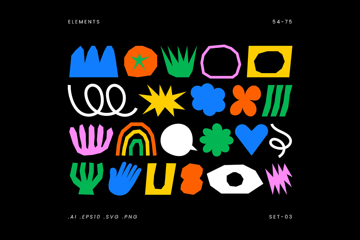 Colorful Doodle Elements, an Object Graphic by Léo Alexandre