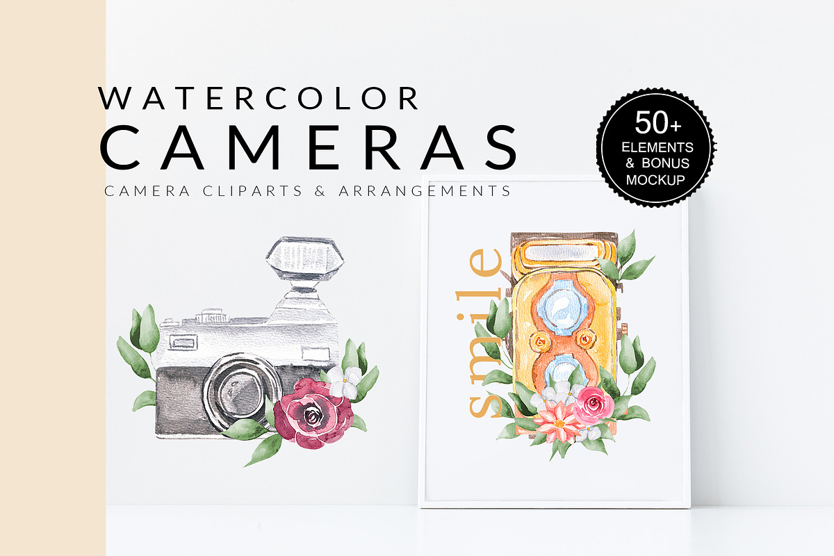 Watercolor Camera Clipart Vintage, an Object Graphic by Kaya Fonts