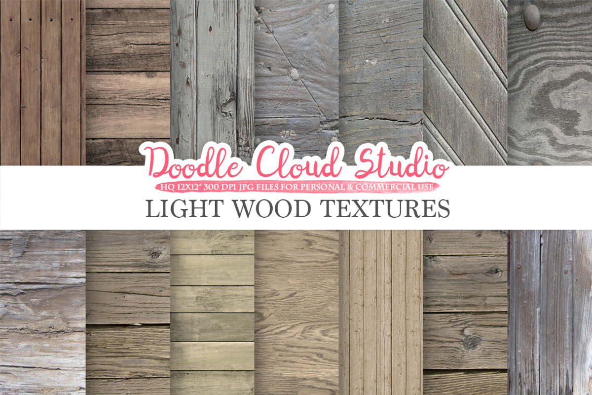 Light Wood digital paper, a Pattern Graphic by Doodle Cloud Studio
