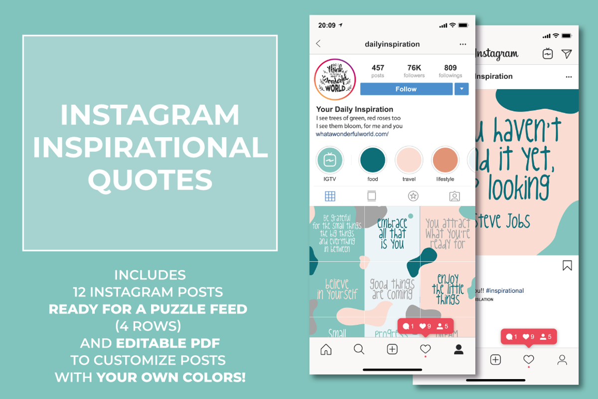 Instagram Inspirational Quotes Posts, a Social Media Template by The ...