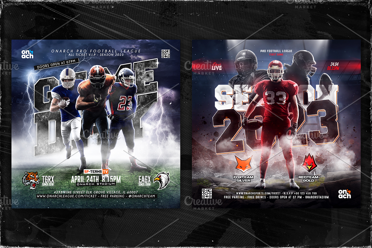 5 Football Flyer Templates, a Flyer Template by OnurDemircan