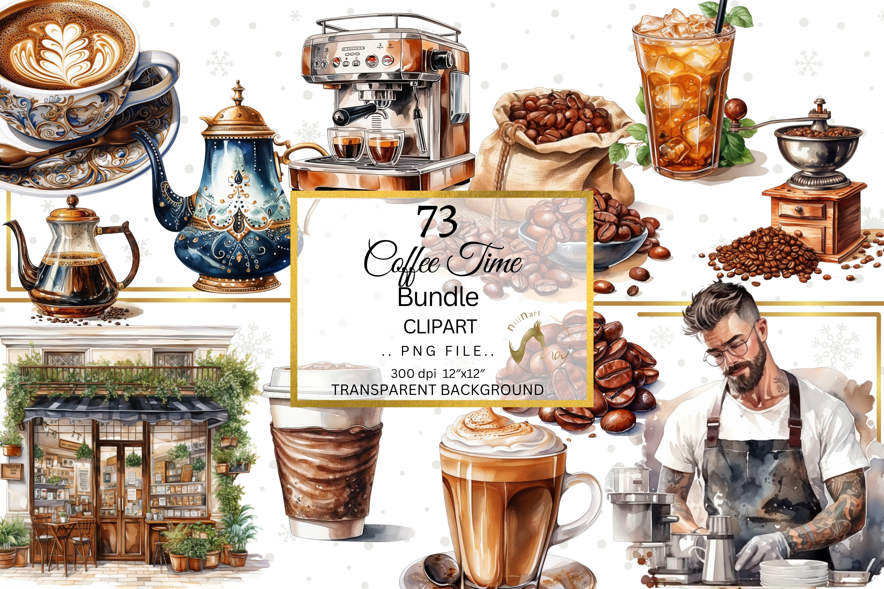 Coffee Clipart Bundle, a Food Illustration by NiiiNArt