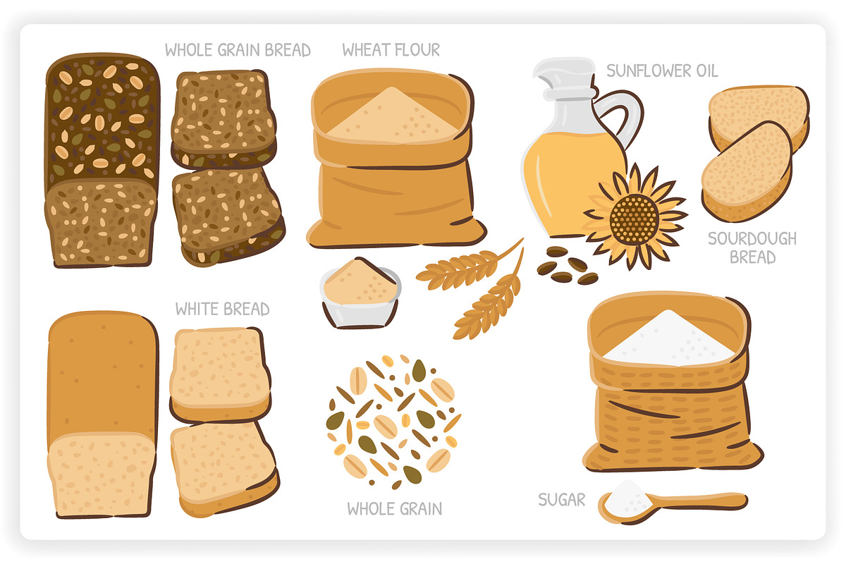 69 Bread Elements, an Object Graphic by monkik