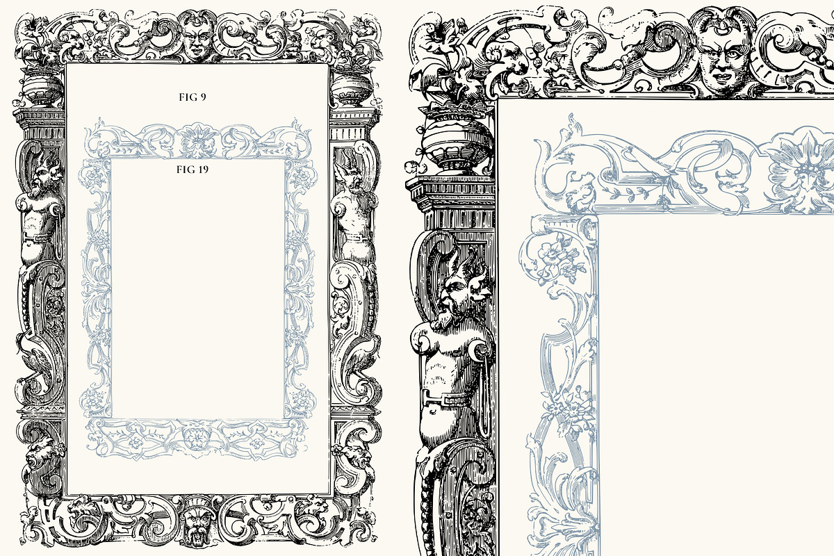 Grotesque Vintage Ornate Borders, a Decorative Illustration by Century ...