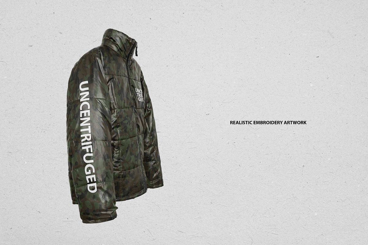Realistic Puffer Jacket Mockup, a Hoody Mockup by Uncentrifuged Pressure