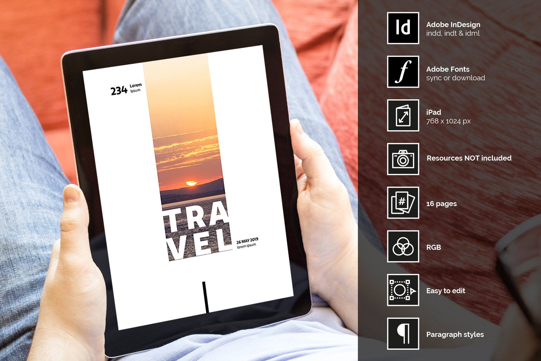 Digital Travel Magazine Ebook Layout, a Brochure Template by McLittle Stock