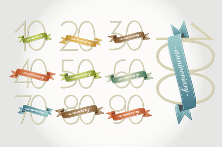 Anniversary design collection, a Card Template by Vector Maker