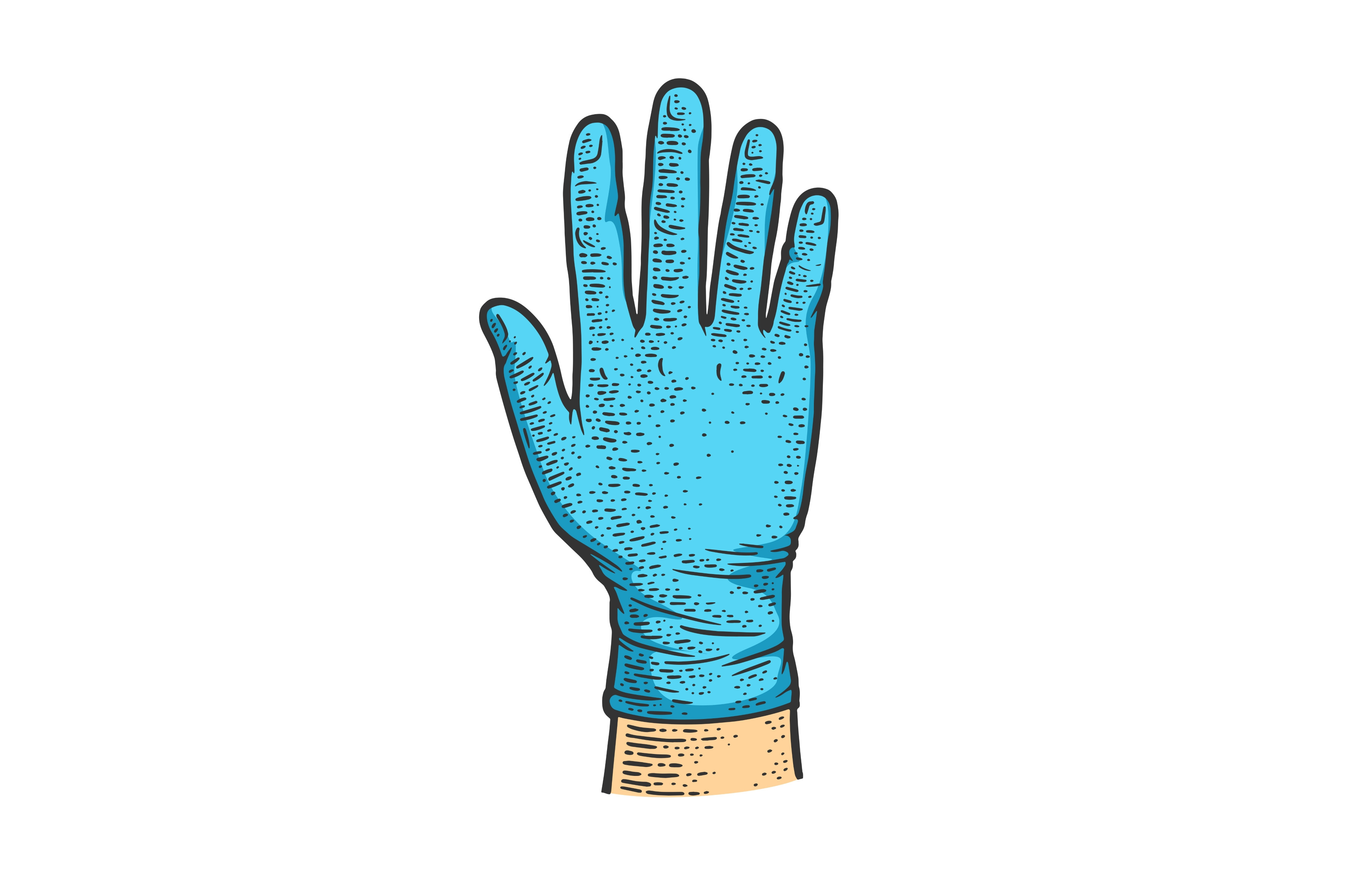 Hand in medical glove sketch vector, an Object Graphic by AlexArt