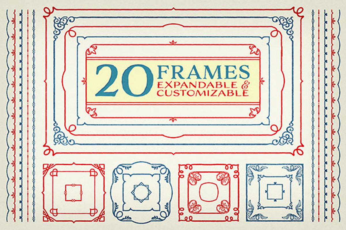 Adorn Frames, a Symbol Font by Laura Worthington