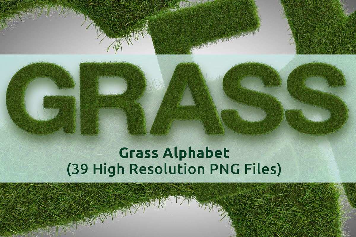 Grass Alphabet and Numbers, a Texture Illustration by Creative Graphics