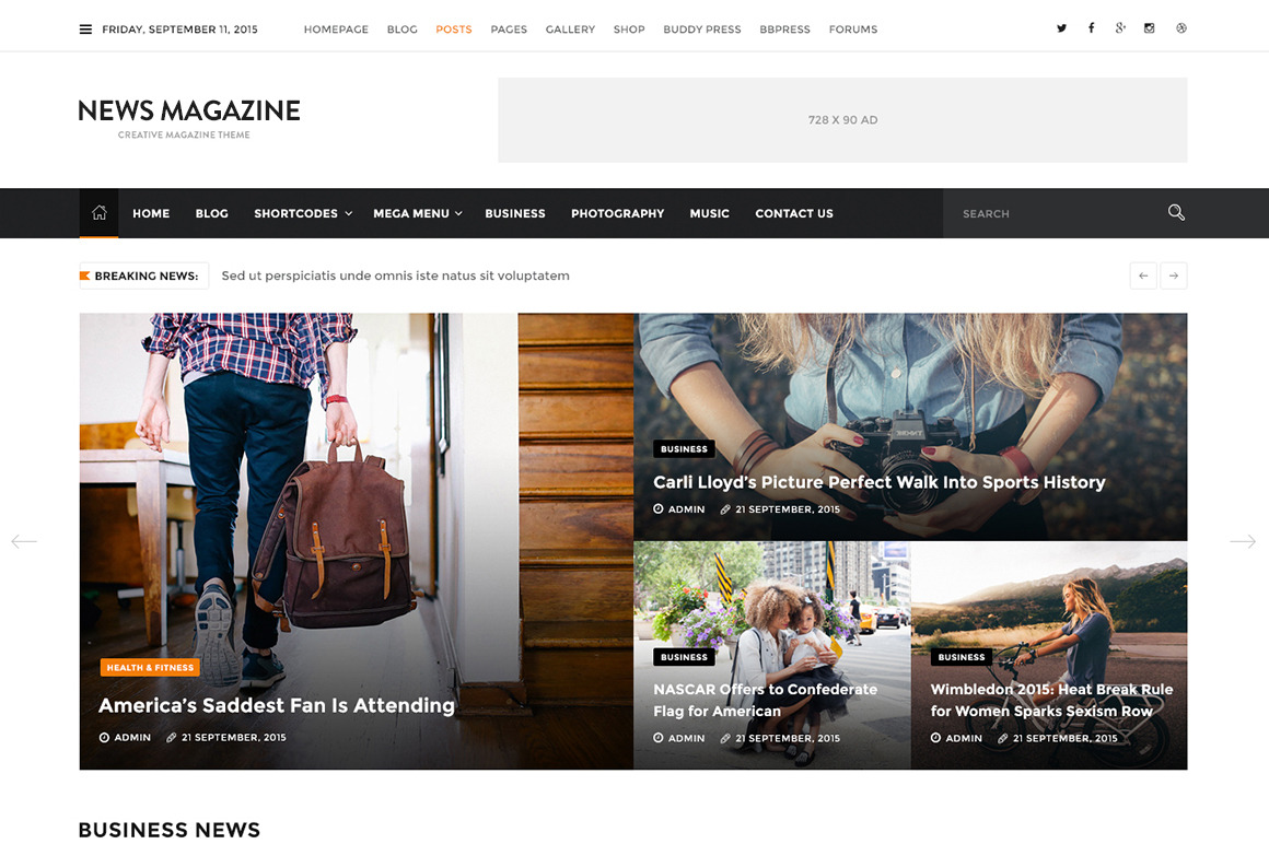 News Magazine - Review & News Portal, a WordPress Template by ThemeREX