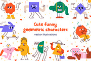 Cute geometric shapes characters set, an Object Illustration by Good Studio