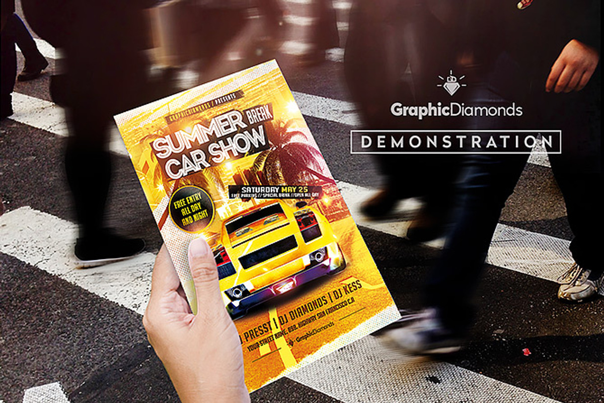 Summer Break Car Show Flyer, a Flyer Template by GraphicDiamonds