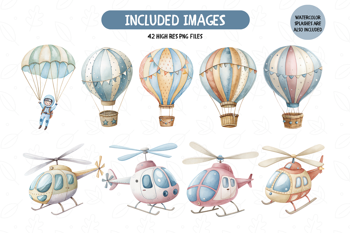Blue Air Transport Clipart Bundle, an Illustration by TatiMockup