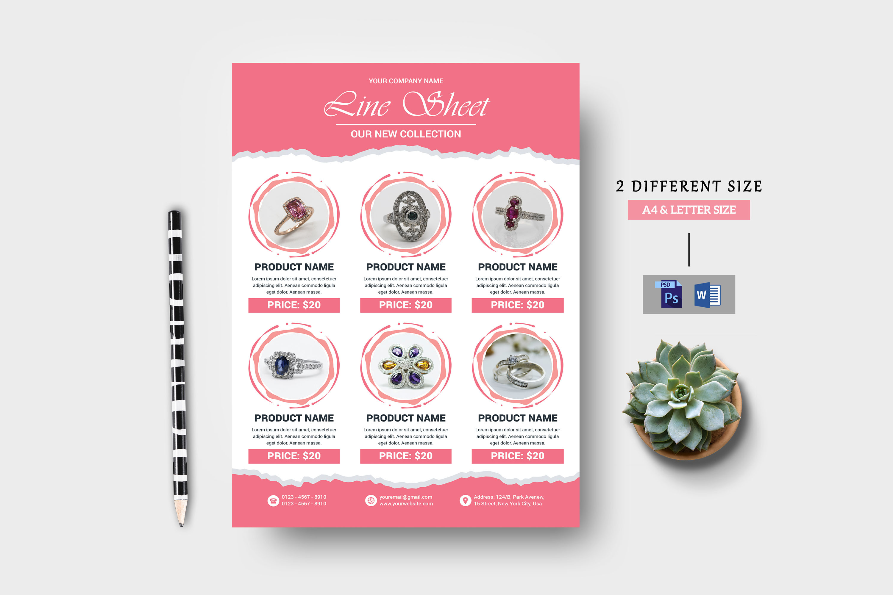 Line Sheet Flyer Template, a Stationery Template by Ultimate Template Shop