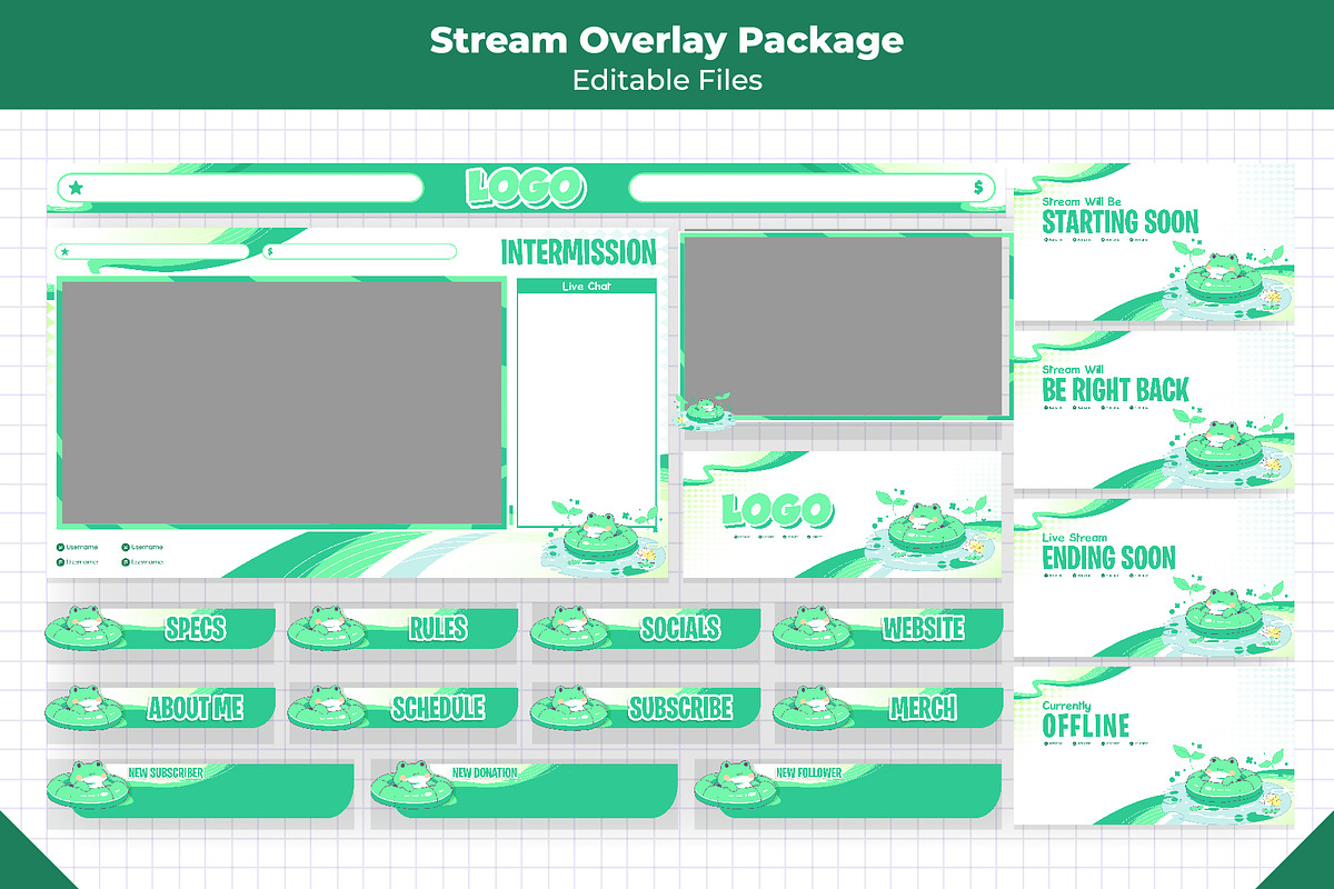 Green Frog Theme Overlay Stream, a Design Template by Mhagi27 ...