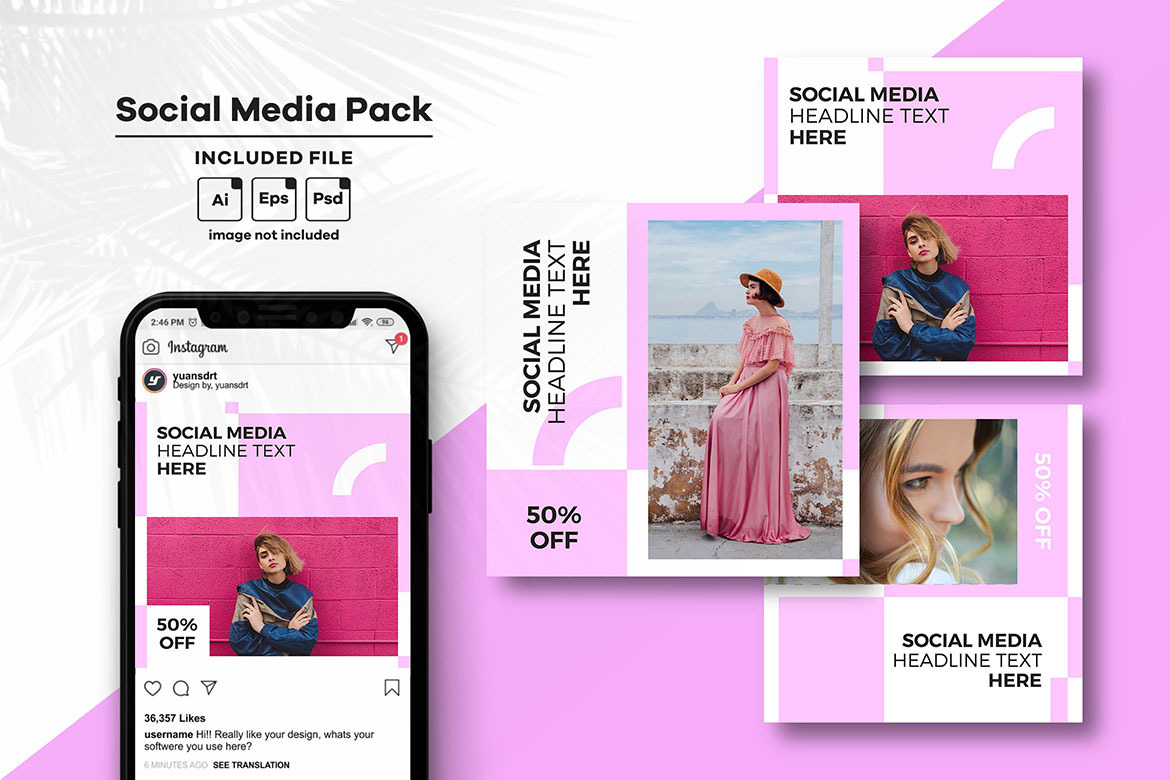 Social Media Post Template, a Social Media Template by yuanesei