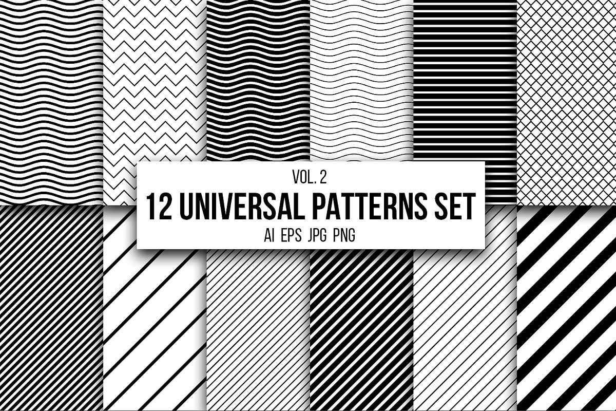 12 Universal patterns set, a Pattern Graphic by softulka