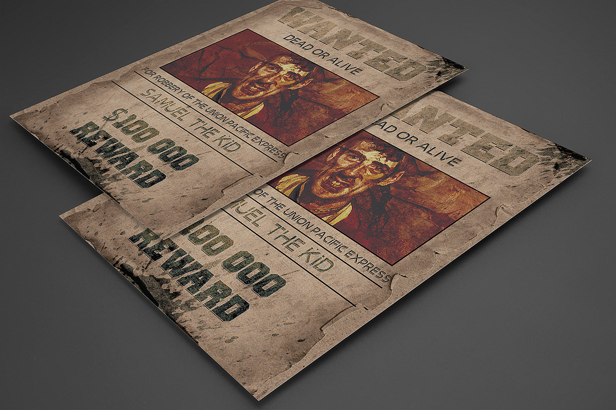 WANTED flyer template, a Flyer Template by Tzochko