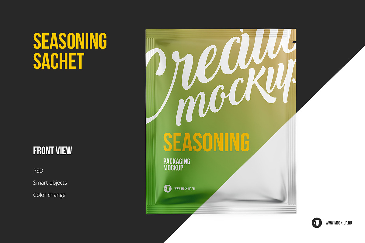 2 PSD Spices Seasoning Sachet mockup, a Packaging Mockup by easymock