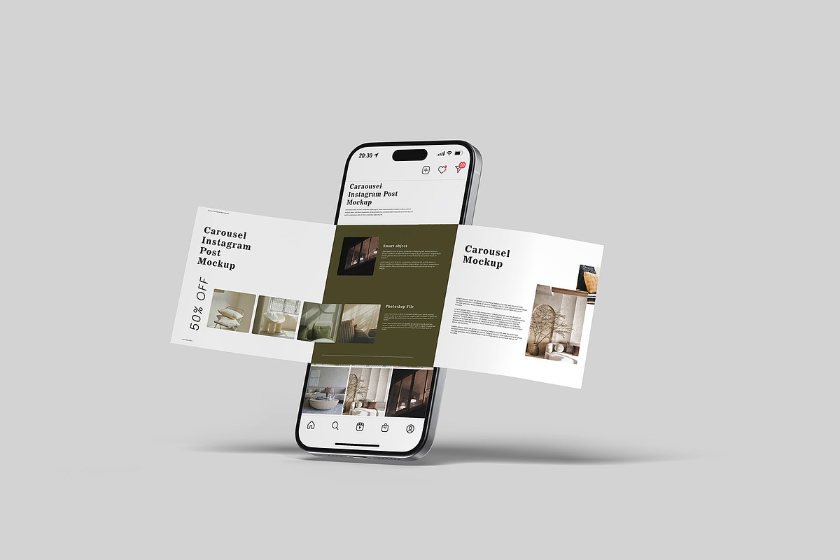Carousel instagram post mockup