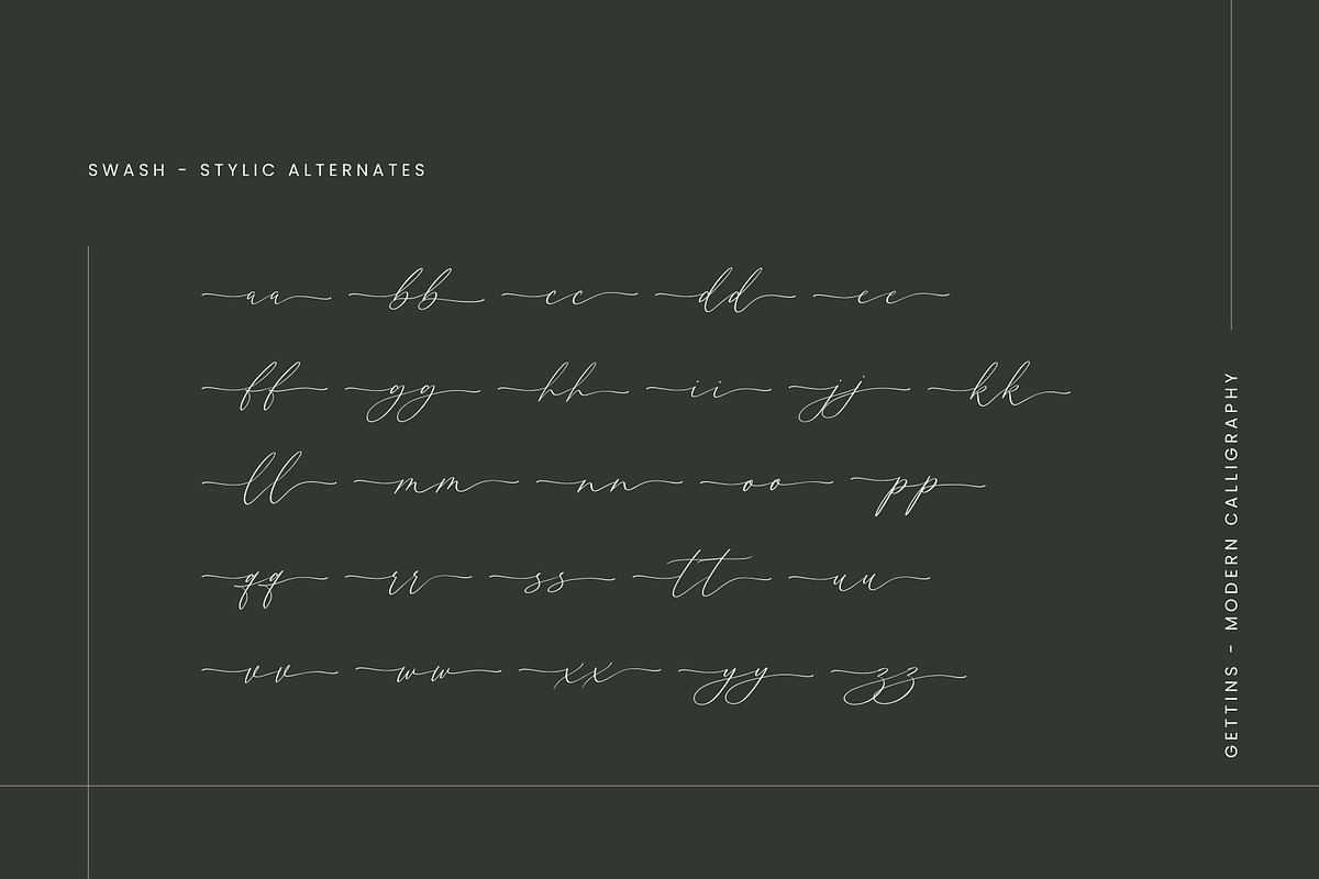 Gettins - Modern Calligraphy Script, a Script Font by Nirmana Visual