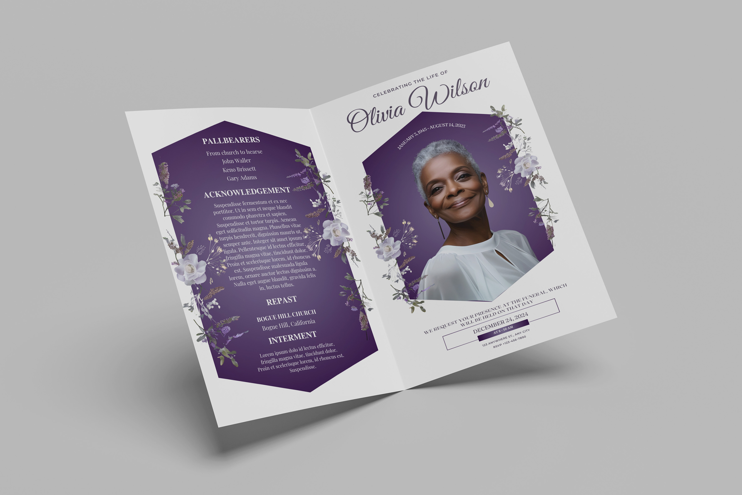 Funeral Program Editable Template, a Templates & Theme by iloveTemplate ...