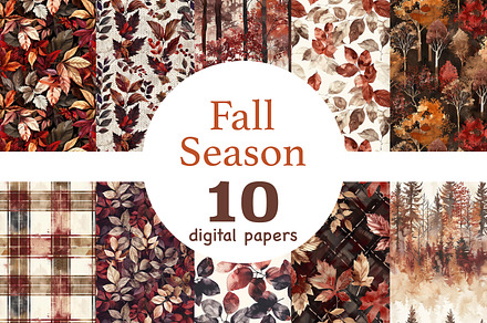 Autumn Digital Paper, a Pattern Graphic by Hello Talii