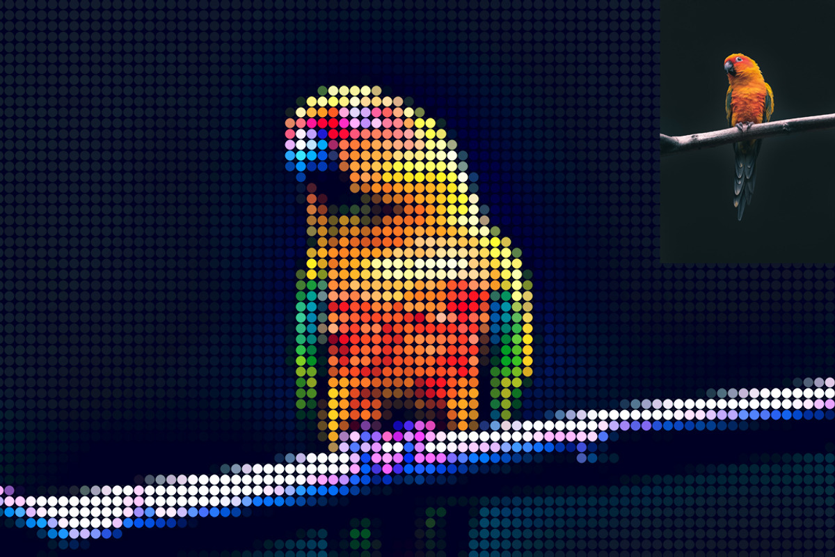 Dot Pixel Effect Photoshop Action, an Action Add-On by MRI STUDIO