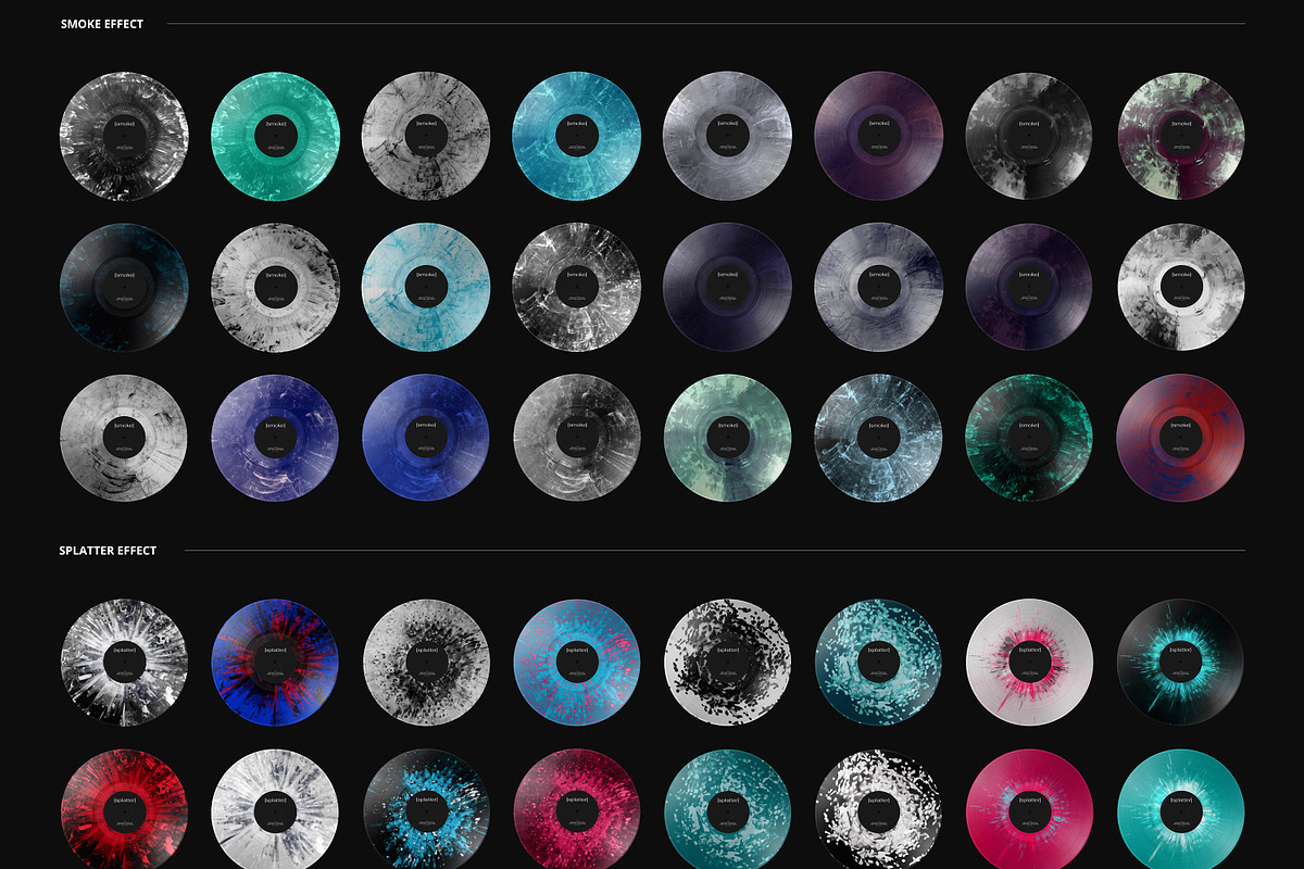 Translucent Vinyl Record Mockup, a Merchandise Mockup by creatsy5