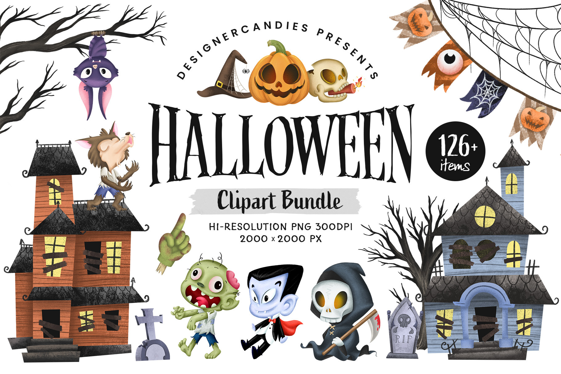 Halloween Clipart Collection, an Object Graphic by DesignerCandies