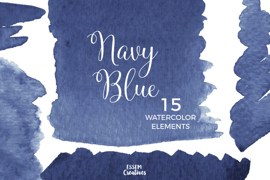 Navy Blue Watercolor Splash Clipart, a Texture Illustration by Essem ...