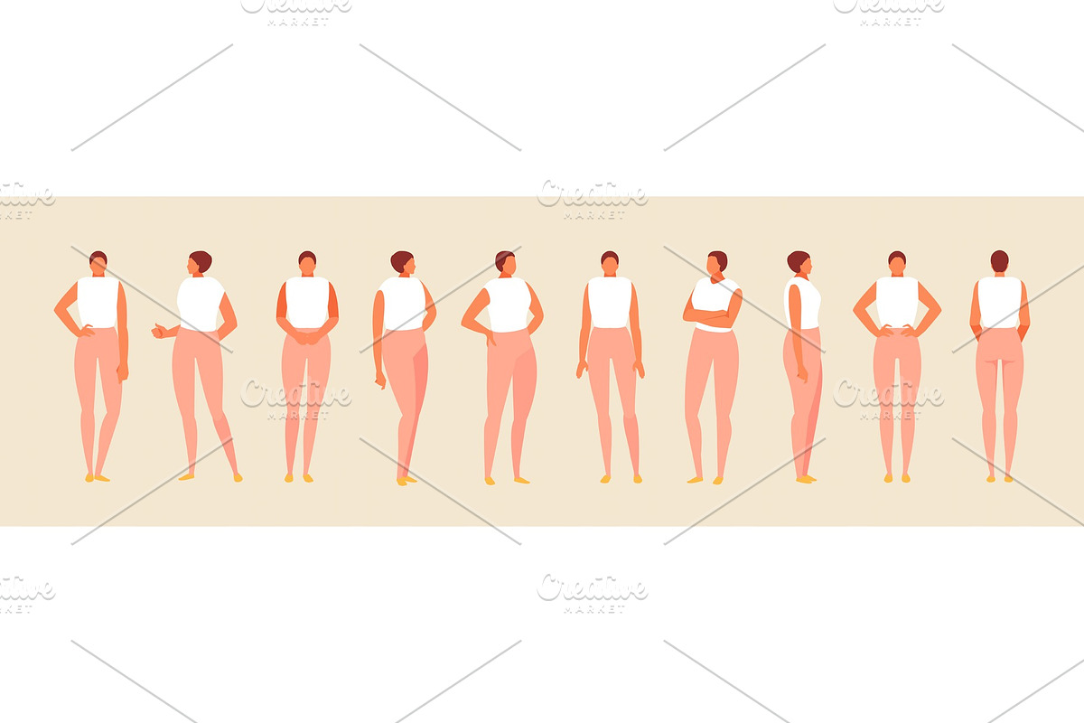 Girl and guy in different positions, a Person Illustration by artbesouro