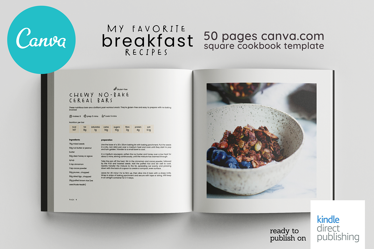 Canva Breakfast Cookbook Template, a Magazine Template by DeLaGranSiete