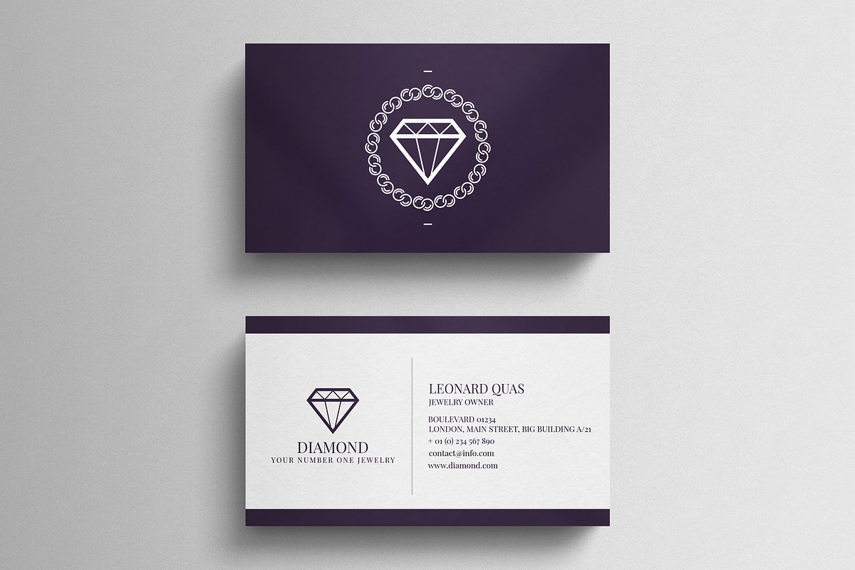 Jewelry Business Card, a Business Card Template by Designer Dude