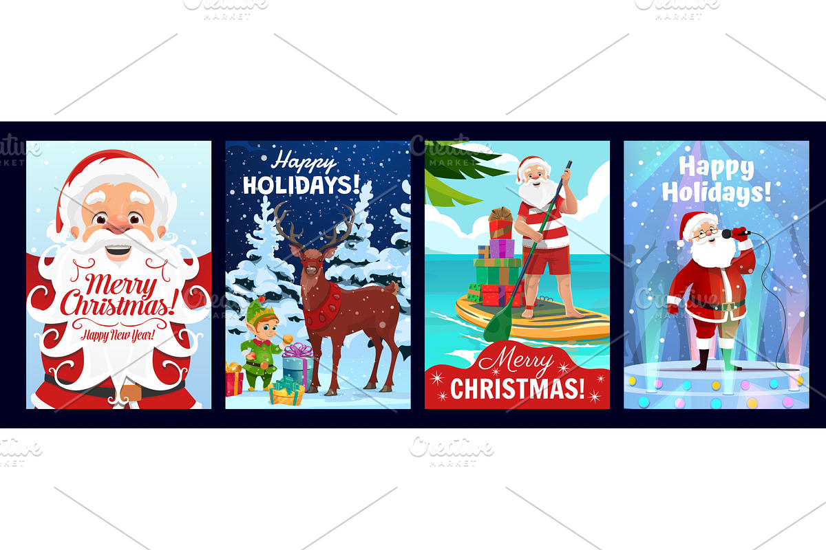 Christmas posters and greetings, a Seasonal Illustration by Vector ...