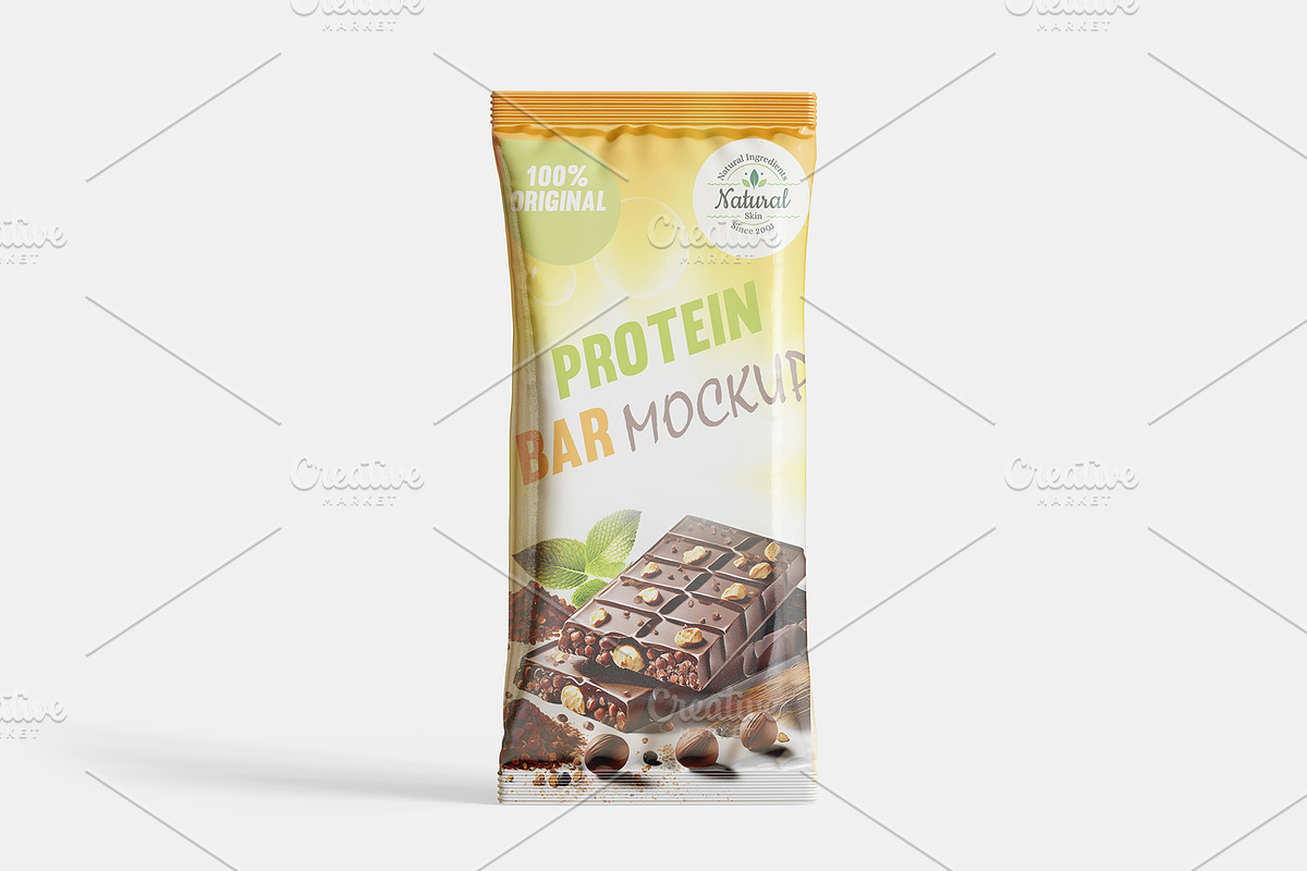 protein bar packaging mockup
