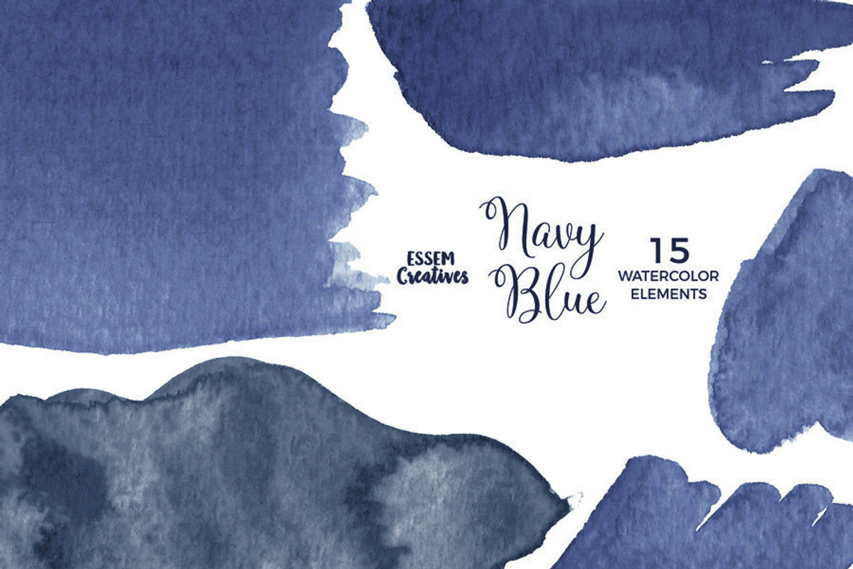 Navy Blue Watercolor Splash Clipart, a Texture Illustration by Essem ...