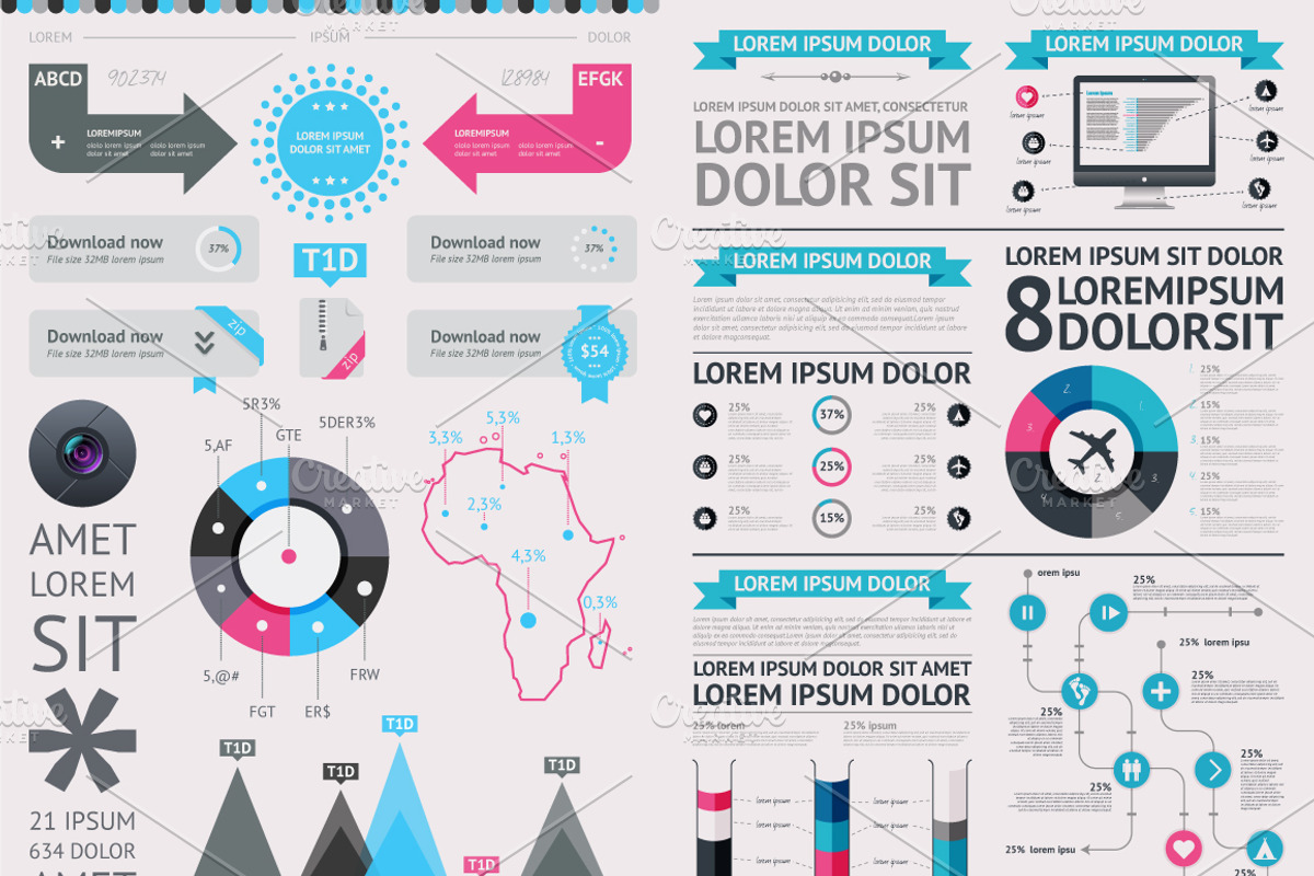 Elements of Infographics, a Work Illustration by fet | Creative Market