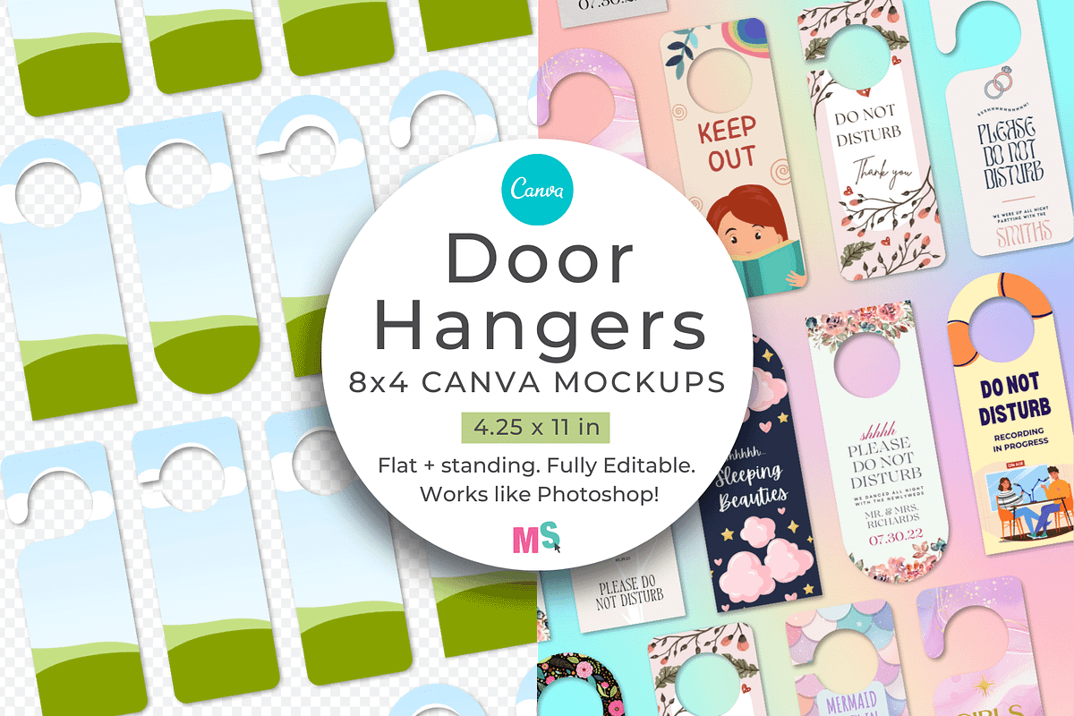 Door Hanger Mockups Canva Template