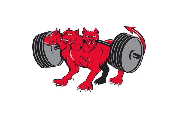 Cerberus Multi-headed Dog, an Illustration by patrimonio | Creative Market